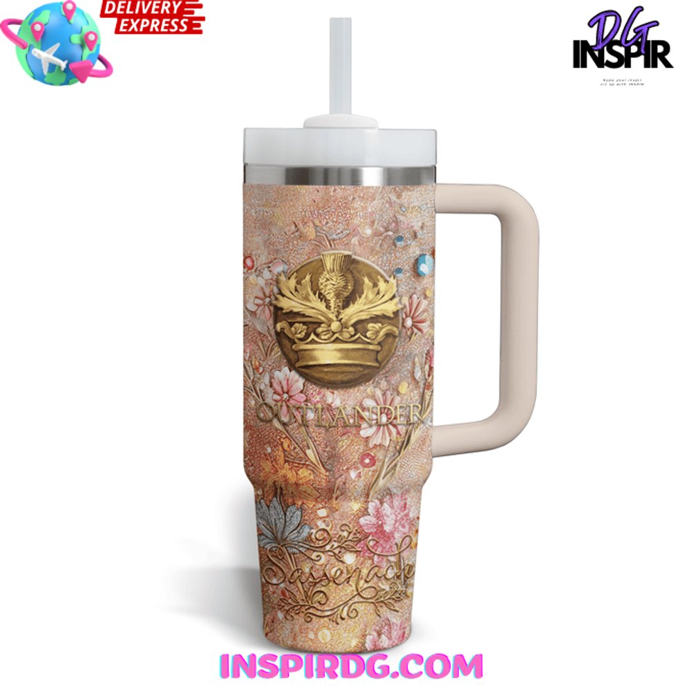 Outlander Flower Stanley Tumbler Cup - InspirDG