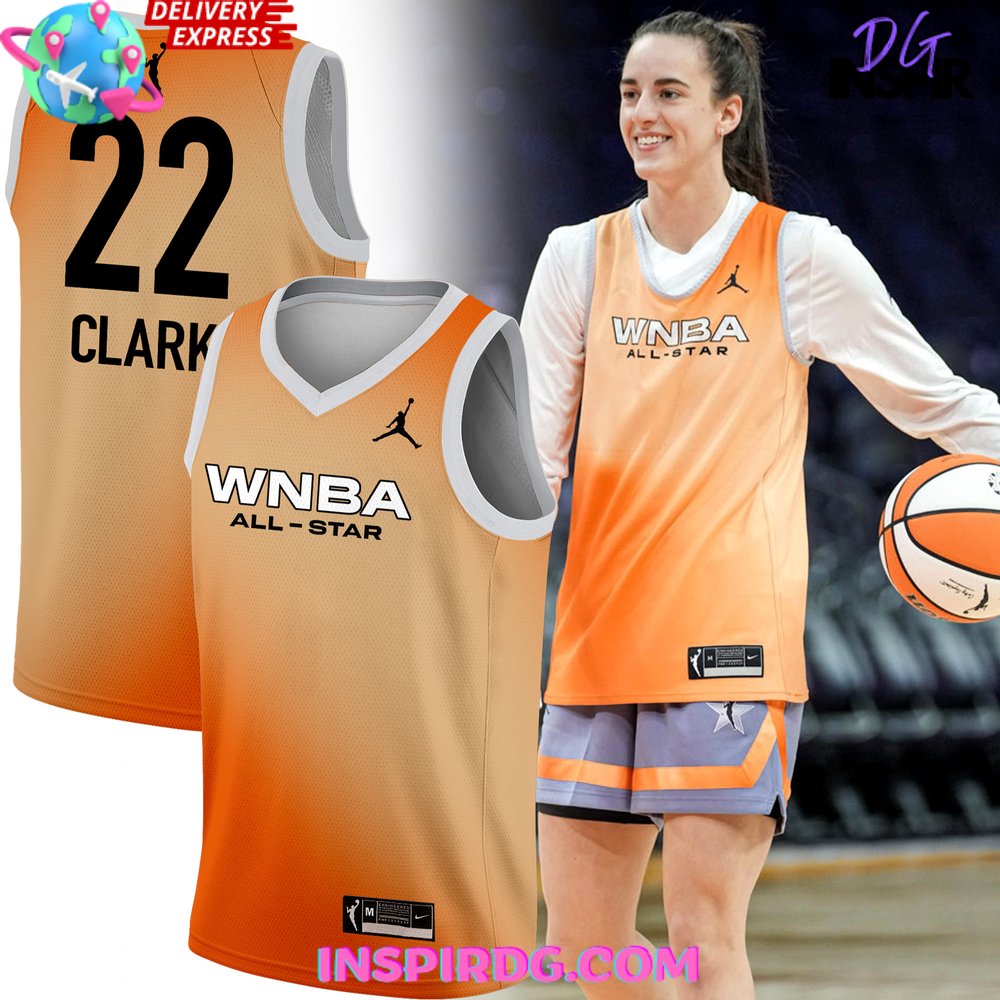 WNBA All-Star 2024 Caitlin Clark Orange Basketball Jersey - InspirDG